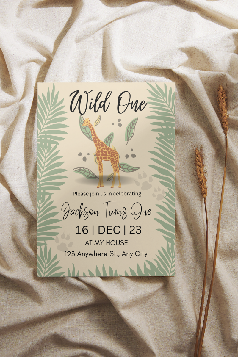 Editable Digital Download: Wild One Party Invitation – Glam Fete Party
