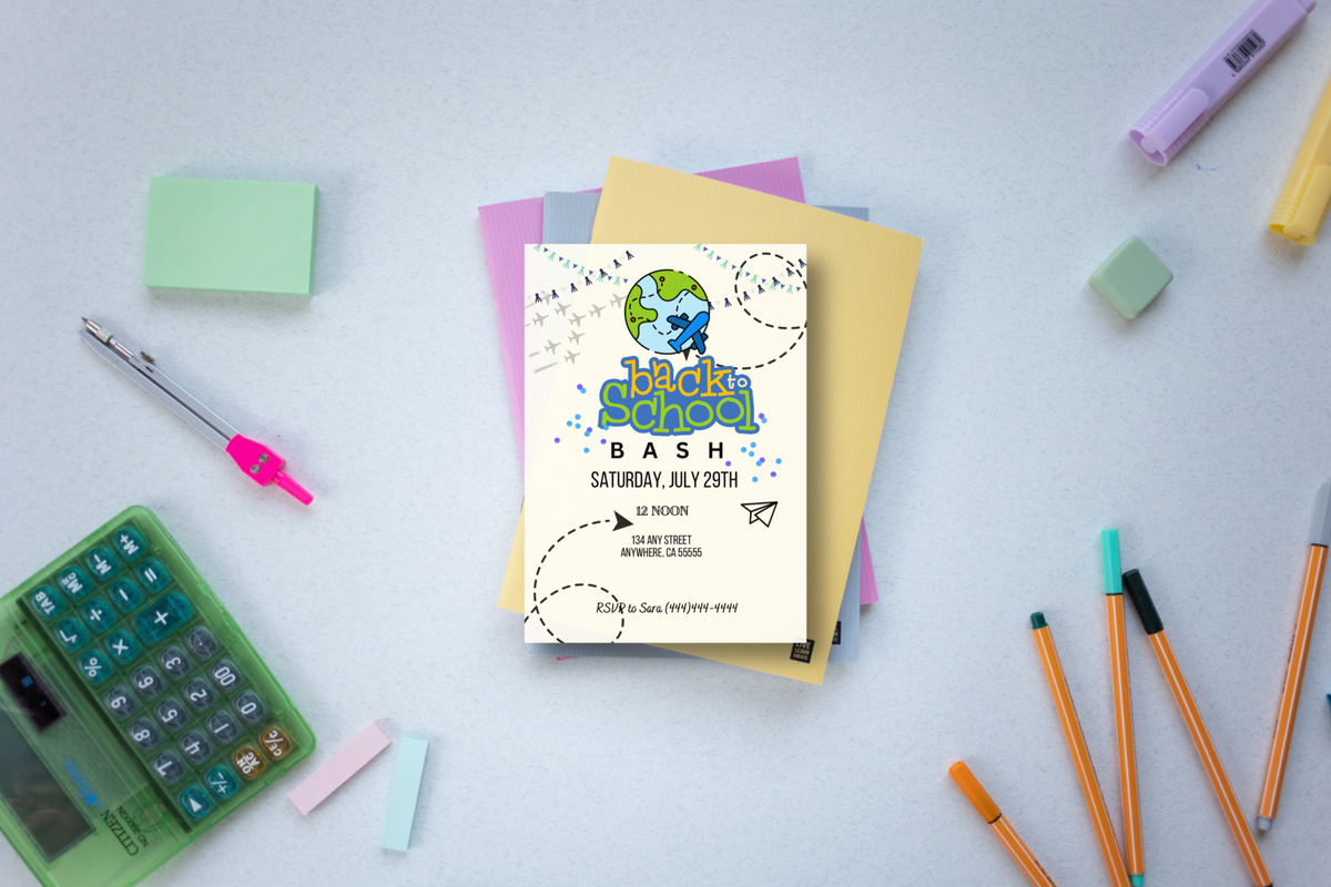 Editable Digital Download: Back To School Around the World Party Invit ...