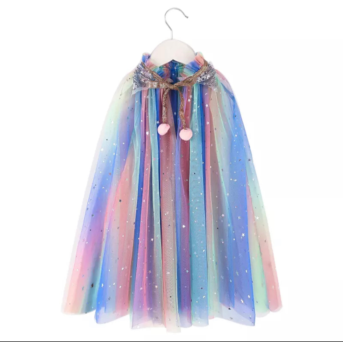 Rainbow Cape Princess Cape Fashion Glitter Multicolor Sequins Shawl Sh ...